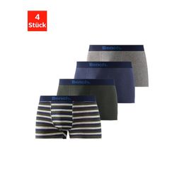 Bench. Boxer &raquo;Boxershorts f&uuml;r Herren&laquo; Packung, 4 Stk. Unterhosen aus Baumwoll-Mix olivgr&uuml;n-gestreift, olivgr&uuml;n, grau-meliert, navy S - 4 Stk. 4...