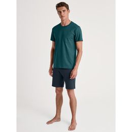 Calida Shorty &raquo;Relax Essentials&laquo; 2 tlg. mit kleiner Brusttasche legion blue S (46/48) S (46/48) Herren-Kurz-Pyjama von Calida