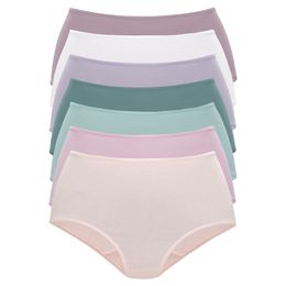 Taillenslip Vivance, Damen, Gr. 32/34, bunt (rosa, puder, gr&uuml;n, flieder, wei&szlig;), Single Jersey, Obermaterial: 95% Baumwolle, 5% Elasthan, unifarben, bequem, Unterhosen Taillenslip, in frischen und gedeckten Farben