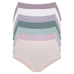 Taillenslip Vivance, Damen, Gr. 32/34, bunt (rosa, puder, gr&uuml;n, flieder, wei&szlig;), Single Jersey, Obermaterial: 95% Baumwolle, 5% Elasthan, unifarben, bequem, Unterhosen Taillenslip, in frischen und gedeckten Farben