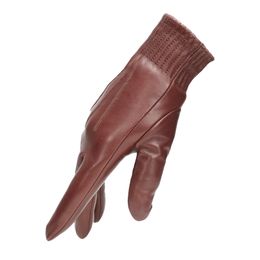 Pearlwood Damen Lederhandschuhe "MIMI"marroon, Gr. 7,5, unifarben, Lammleder, Handschuhe, weiches Fleecefutter, Temperaturregulierend