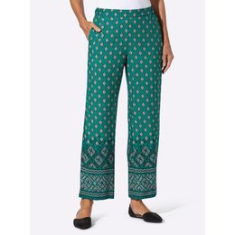 Schlupfhose Inspirationen, Damen, Gr. 52, Normalgr&ouml;&szlig;en, gr&uuml;n, bedruckt, 100% Viskose, gemustert, mehrfarbig, Hosen Schlupfhose