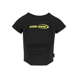 Karl Kani T-Shirt &raquo;KW251-023-1 Woven Signature Gathering Crop Tee&laquo; 1 Stk. tlg. black/lime XS XS Figurnahe Passform mit Cropped-L&auml;nge, betont die...