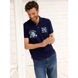 Kurzarmshirt Catamaran "Kurzarm-Poloshirt", Damen, Gr. 48/50, marine, 100% Baumwolle, bedruckt, gemustert, unifarben, Shirts