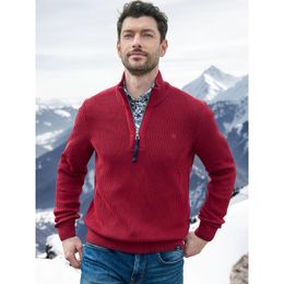 Lerros Strickpullover »Herren Troyer - casual, modisch und bequem« MAPLE RED S S Feine, weiche Struktur