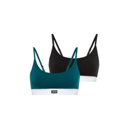 LSCN BY LASCANA Bustier Packung, 2 Stk. mit breitem Bündchen petrol, schwarz