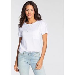 Laura Scott Damen T-Shirt Kurzarm, figurumspielender Schnitt, aus elastischem Single Jersey wei&szlig; 48/50