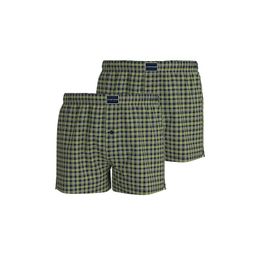 Tom Tailor Webboxer 2er Pack, 2 Stk. weich, bequem, locker, atmungsaktiv, mit Logo, breiter Bund gr&uuml;n-dunkel-allover 5M - 2 Stk. 2 Stk. 5M Herren...