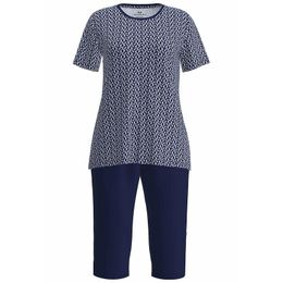 G&ouml;tzburg G&ouml;tzburg Damen G&Ouml;TZBURG Capri-Pyjama &raquo;Galway&laquo; 2 tlg. Kurzarm, 3/4 lange Hose, Rundhalsausschnitt, Baumwolle, weich blau 40L
