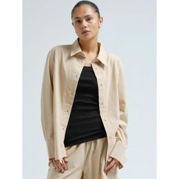 SEAMLESS BASIC Blusentop &raquo;Shirt Amalfi&laquo; Dark sand 36 36 Stilvolle Hemden aus nat&uuml;rlichen Materialien