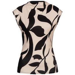 CLOUD 5IVE Klassische Bluse »Rib Top with floral print« beige/black S S Regularer Schnitt und reguläre Länge, figurumspielende Silhouette für...