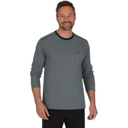 TRIGEMA Schlafanzug »Langarm Schlafshirt mit Brusttasche« 1 tlg. oliv-C2C M M BIO DELUXE-Single-Jersey