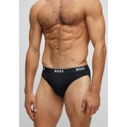 BOSS Herren BOSS Slip Packung, 3er-Pack, mit Logo Webbund schwarz S