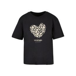 Merchcode T-Shirt &raquo;Ladies Leopard Heart Everyday Tee&laquo; 1 Stk. black XXL XXL Oversize fit mit langer Passform f&uuml;r entspannten Sitz und l&auml;ssige...