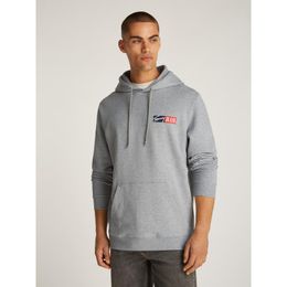 Tommy Jeans Plus Herren Hoodie &raquo;TJM REG ENTRY GRAPHIC HOODIE EXT&laquo;, in Gro&szlig;en Gr&ouml;&szlig;en, Logodruck, K&auml;ngurutasche grau 3XL