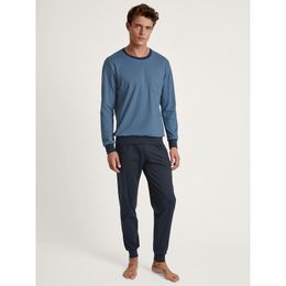 Calida Schlafanzug »Relax Essentials« 2 tlg. mit eingefasstem Rundhalsausschnitt coronet blue XL (56) XL (56) Herren-Pyjama von Calida