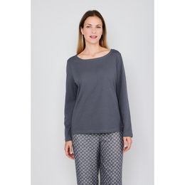JOOP! Damen JOOP! Pyjamaoberteil &raquo;Relax&laquo; Langarm, Cotton-Mix, Rundhalsausschnitt grau 42