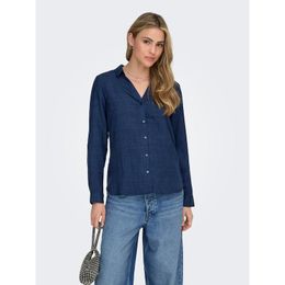Only Hemdbluse »ONLRILLO MELLI LS REG SHIRT WVN« Dark Blue Denim Detail:MELANGE S S Bluse von Only