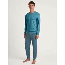 Calida Schlafanzug &raquo;Relax Streamline 2&laquo; 2 tlg. mit weichem Rippb&uuml;ndchen storm blue XXL (58/60) XXL (58/60) Herrenschlafanzug von Calida