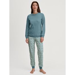 Calida Schlafanzug &raquo;Mystic Nights&laquo; 2 tlg. Elastischer Hosenbund smoke blue S (40/42) S (40/42) Damen-Pyjama