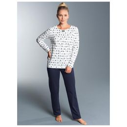TRIGEMA Schlafanzug &raquo;Bequemer Schlafanzug mit Druck-Motiv&laquo; 1 tlg. weiss XL XL DELUXE-Single-Jersey
