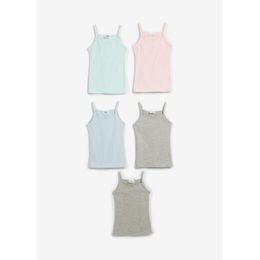 bonprix Unterhemd Packung, 5, 5 Stk. hellgrau meliert/pastellmint/puderblau/puderrosa 116/122 - 5 Stk. 5 Stk. 116/122 Unterhemd im praktischen 5er...