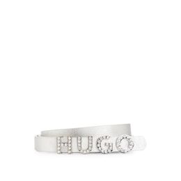 Hugo Lederg&uuml;rtel &raquo;Zula-S-L Sz15&laquo; mit Ziersteinen besetzte Schlie&szlig;e Silver 041