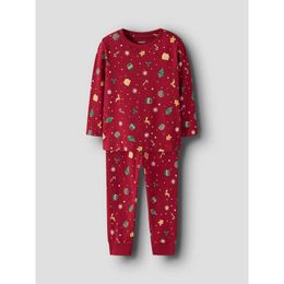 name it Schlafanzug &raquo;NMNVISMAS LS NIGHTSET&laquo; Set, 2 tlg. Jester Red AOP:Xmas AOP Red 110 110 Schlafanzug von name it f&uuml;r M&auml;dchen und Jungen