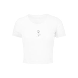 Merchcode T-Shirt &raquo;Damen Ladies Rose Cropped Tee&laquo; 1 Stk. tlg. white XS XS Modische gek&uuml;rzte T-Shirts f&uuml;r trendige Looks