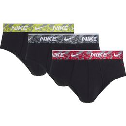NIKE UNDERWEAR Hipster &raquo;BRIEF 3PK&laquo; Packung, 3er, 3 Stk. mit Logo-Elastikbund BLK GYM RD/ANTHR/B CTS WRPD MRBL WB XL - 3 Stk. 3 Stk. XL NIKE Slip im...