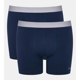 Sloggi Boxer &raquo;Men GO ABC 2.0&laquo; 2er Pack, 2 l&auml;ngeres Bein, Baumwollmix, weich, elastischer Bund NAVY S - 2 2 S Herren-Short im Doppelpack