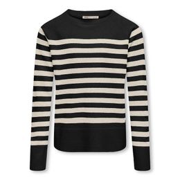 KIDS Only Rundhalspullover &raquo;KOGAMA LS STRIPE O-NECK KNT&laquo; Black 122/128 122/128 Pullover von KIDS Only f&uuml;r M&auml;dchen
