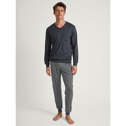 Calida Pyjama &raquo;Relax Swiss Edition&laquo; 2 tlg. mit soften B&uuml;ndchen an Abschl&uuml;ssen anthrazit XXL (58/60) XXL (58/60) Herren-B&uuml;ndchen-Schlafanzug von Calida