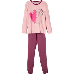 bonprix Pyjama »Pyjama aus reiner Baumwolle (2-tlg. Set)« Set, 2, 2 tlg. Pyjama aus reiner Baumwolle (2-tlg. Set) altrosa/beere 152/158 152/158...