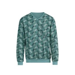 TRIGEMA Schlafanzug &raquo;Schlafanzug Oberteil Langarm mit Allover-Print&laquo; 1 tlg. seegras XL XL DELUXE-Single-Jersey