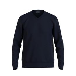 OLYMP Herren OLYMP V-Ausschnitt-Pullover &raquo;OLYMP Strick Casual&laquo; klassischer Strickpullover blau XXL