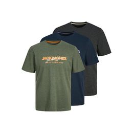 Jack & Jones JACK & JONES Kurzarmshirt &raquo;JJALVIS TEE SS CREW NECK 3PK MP&laquo; Packung, 3 Stk. tlg. Kombu Green Pack:BIG W. NavyBlazer+Black XL XL 3-er Pack T-Shirts...