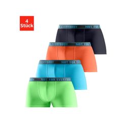 Bruno Banani Boxer »Boxershorts für Herren« Packung, 4 Stk. mit Schriftzug im Bund hellgrün / türkis / orange / navy L (6) - 4 Stk. 4 Stk. L (6)...