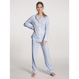 Calida Pyjama &raquo;Sweet Dreams&laquo; 2 tlg. Reverskragen, Interlock-Qualit&auml;t, Pure Cotton, V-Neck, Langarm peacoat blue XXS (32/34) XXS (32/34) Langarm...