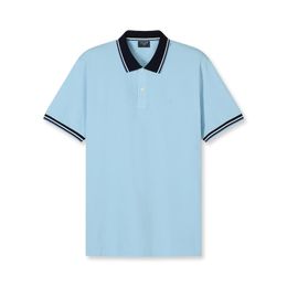 OLYMP Herren OLYMP Poloshirt &raquo;Casual&laquo; farbliche Kontrast-Details blau L