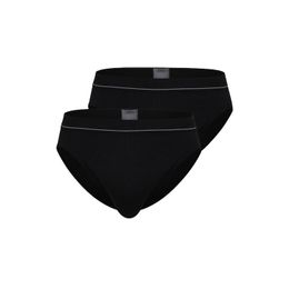 Bugatti Slip &raquo;Sport Slip 2er Pack&laquo; 2er Pack, weich, w&auml;rmend, eng, atmungsaktiv, bequem, Logobund schwarz-dunkel-uni 6L 6L Sport Slip von Bugatti