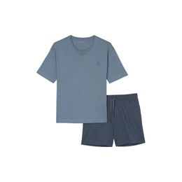 Marc O'Polo MARC O'POLO Shorty &raquo;Mix & Match Cotton&laquo; 2 tlg. mit unifarbenem Shirt und gemusterter Shorts blue mirage/blue print XXL XXL Sportlich femininer...