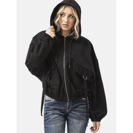 Cipo & Baxx Cipo & Baxx Kapuzen Sweatjacke 'WL368' Streetwear-Outfits Damen Gr&ouml;&szlig;e XL schwarz