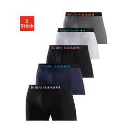Bruno Banani Boxer &raquo;Boxershorts f&uuml;r Herren&laquo; Packung, 5 Stk. mit Streifen Logo Webbund schwarz-blau, schwarz-pink, schwarz-mint, schwarz-gelb,...