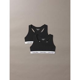 Calvin Klein Underwear M&auml;dchen Bralette &raquo;2PK BRALETTE&laquo; Packung, 2er-Pack, 2 Stk. mit Logobund schwarz 152/158, N-Gr