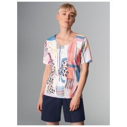 TRIGEMA Schlafanzug &raquo;Kurzer Schlafanzug mit abstraktem Allover-Print&laquo; 1 tlg. weiss XL XL DELUXE-Single-Jersey