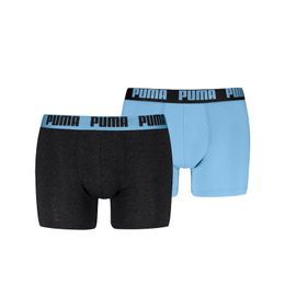 Puma Boxershorts &raquo;MEN EVERYDAY BASIC BOXERS 2P&laquo; Packung, 2er Pack, mit Logobund Grey Melange / Cool Blue S S Unterhosen von Puma