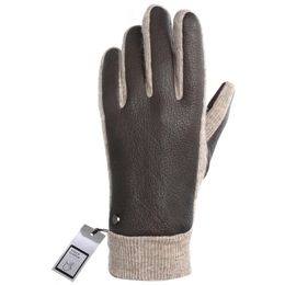 Pearlwood Damen Pearlwood Strickhandschuhe &raquo;NICK&laquo; weiches Fleecefutter, Elastischer Strickbund braun