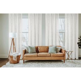 HOME BASICS Vorhang &raquo;SOFTY 2er Pack&laquo; Multifunktionsband 2 Stk. tlg. 2er Pack Kombibandschal SOFTY Uni wollwei&szlig; Obermaterial: 100% Polyester 160 cm