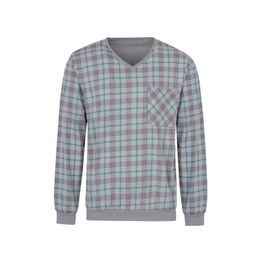 TRIGEMA Schlafanzug &raquo;Schlafanzugoberteil mit langen Armen&laquo; 1 tlg. cool-grey 3XL 3XL 100 % Baumwolle, Ringgarn supergek&auml;mmt